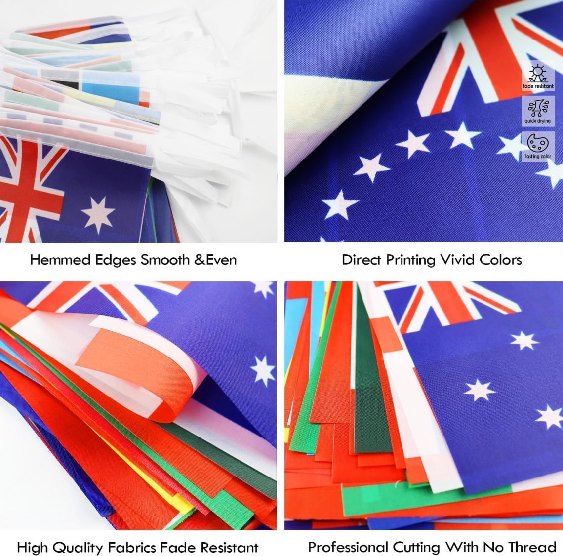 200 Country World Flags Bunting – 50m International String Flag Banner ...